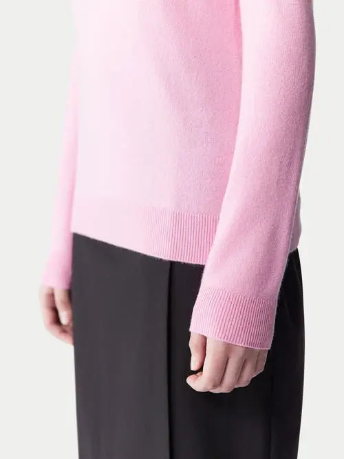 GOBI MONGOLIAN CASHMERE Cashmere Crewneck Sweater - Pink Frosting