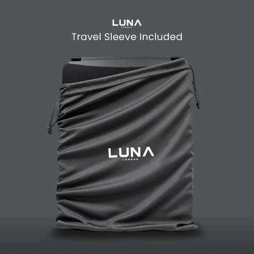 LUNA LONDON Eclipse Travel Mirror | Led Lighted Rechargeable Vanity Makeup Mirror - Matte Black