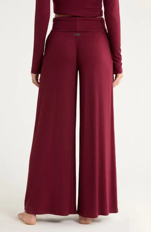 Lunya Rib Foldover Waist Pajama Pants - Calliope Wine