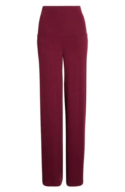 Lunya Rib Foldover Waist Pajama Pants - Calliope Wine