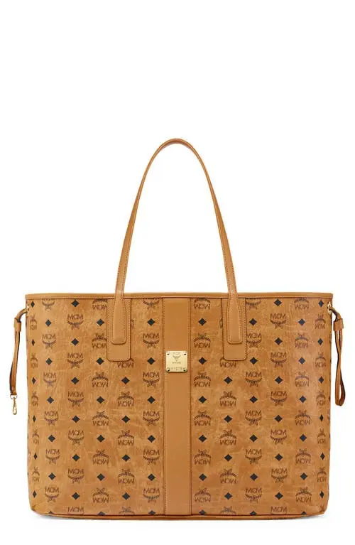 Mcm Large Reversible Liz Shopper - Cognac
