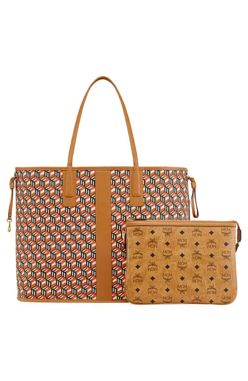 Mcm Large Reversible Liz Shopper - Cognac