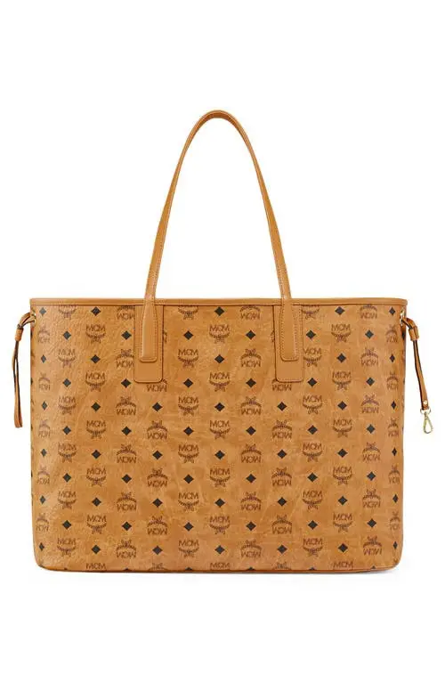 Mcm Large Reversible Liz Shopper - Cognac