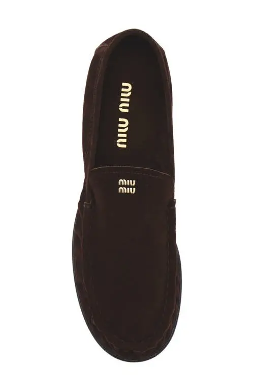 Miu Miu Suede Moc-toe Loafer