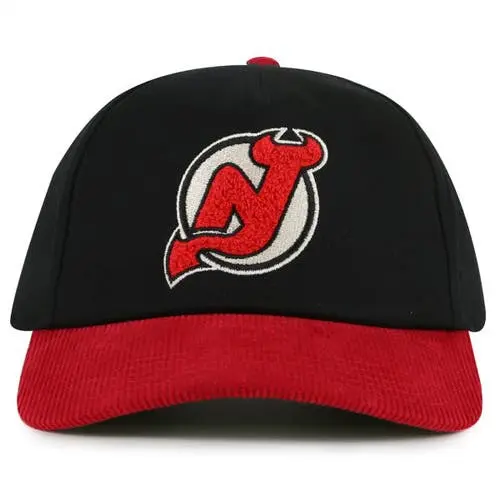 American Needle Red New Jersey Devils Burnett Adjustable Hat - Black
