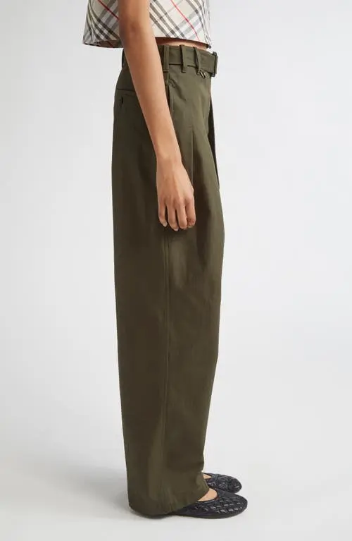 Burberry Cotton Gabardine Belted Pants