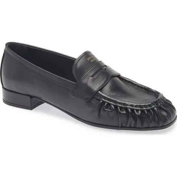 Prada Ruched Toe Penny Loafer - Nero