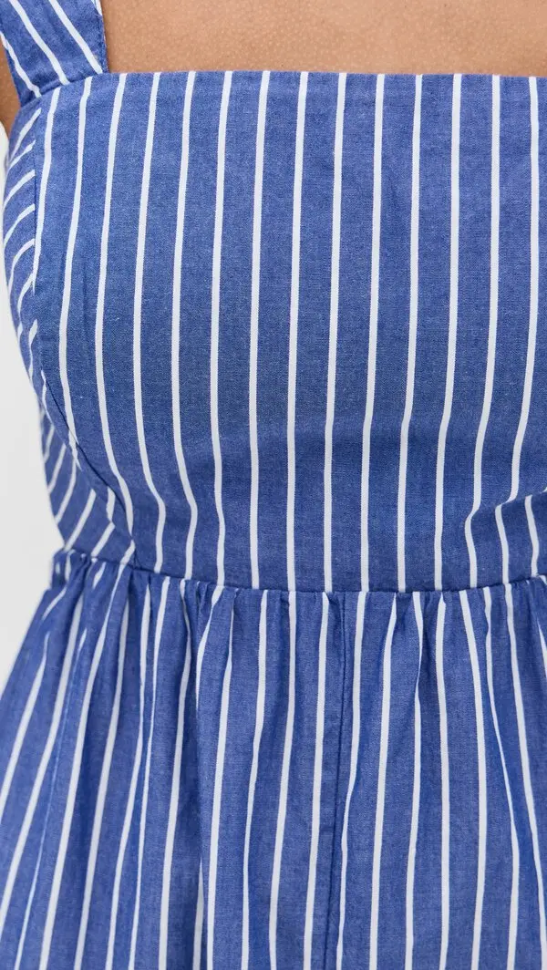 Stateside Poplin Stripe Open Back Midi Dress