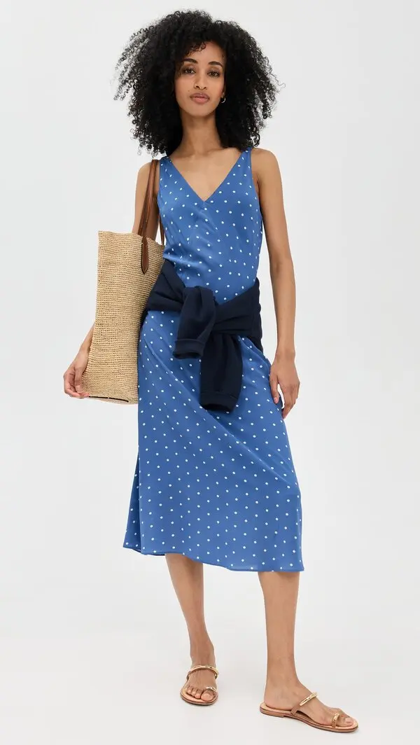 Alex Mill Flora Dot Dress In Blue/White - 40% Off | Editorialist
