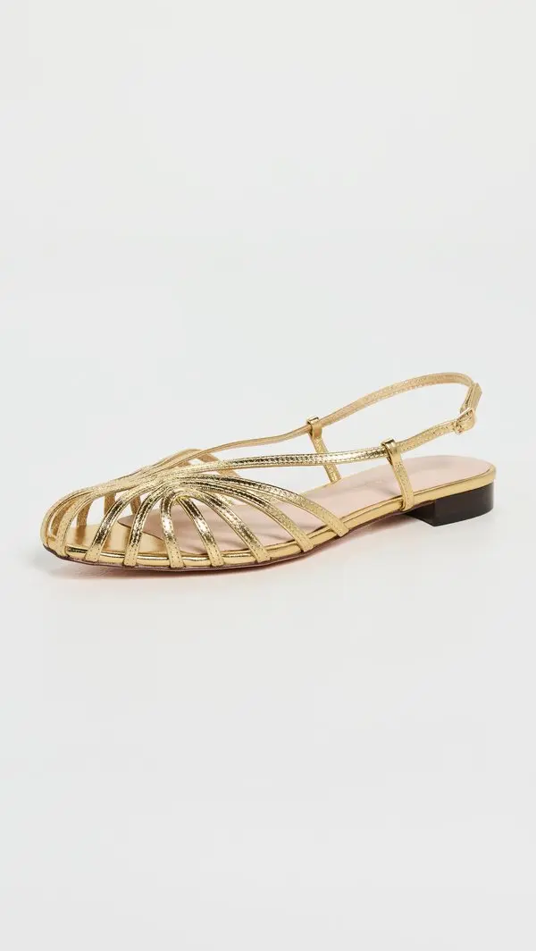 LOEFFLER RANDALL Devon Lattice Slingback Sandals - Gold