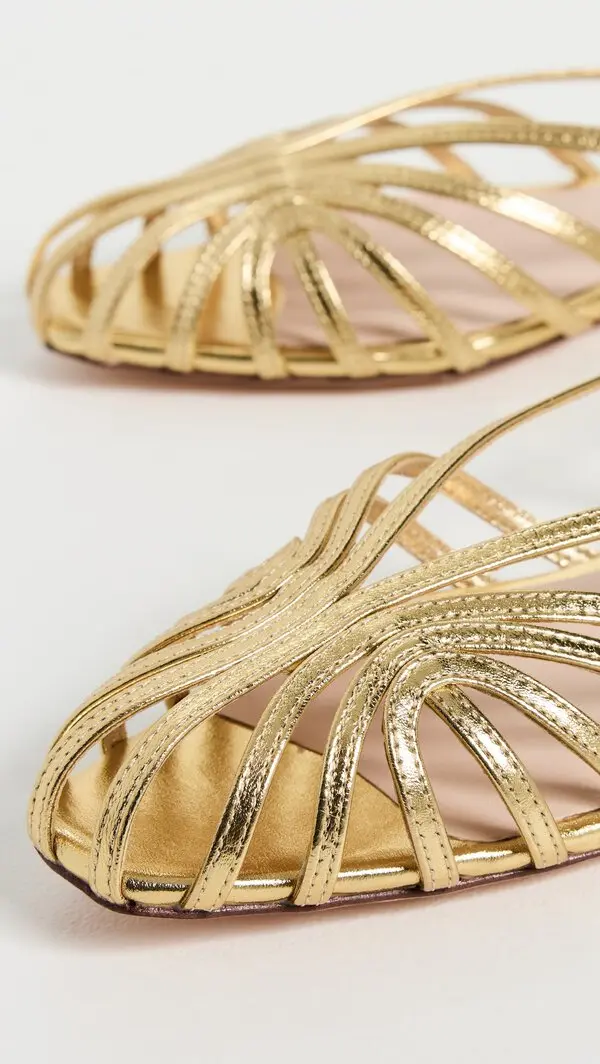 LOEFFLER RANDALL Devon Lattice Slingback Sandals - Gold
