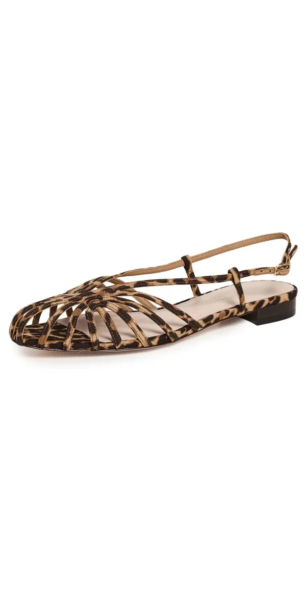 LOEFFLER RANDALL Devon Lattice Slingback Sandals - Leopard