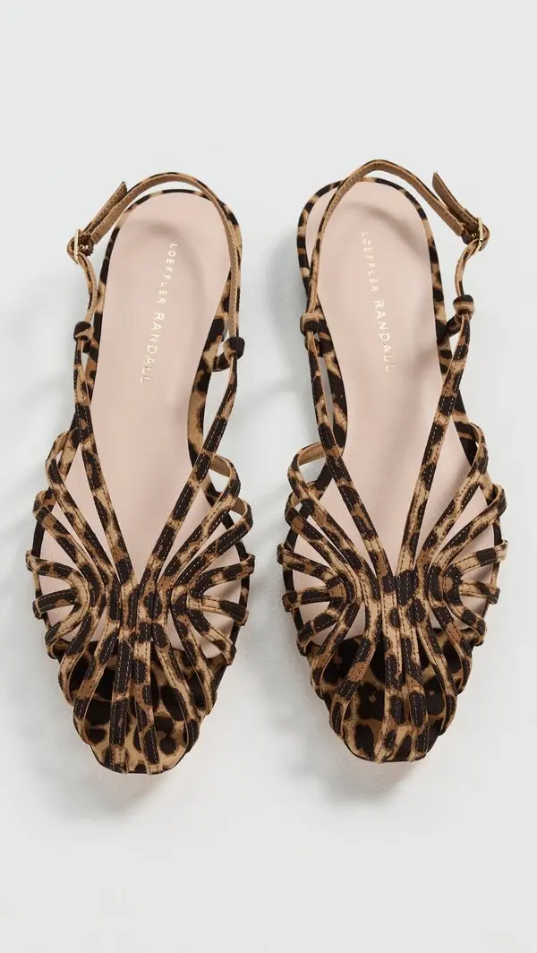 LOEFFLER RANDALL Devon Lattice Slingback Sandals - Leopard
