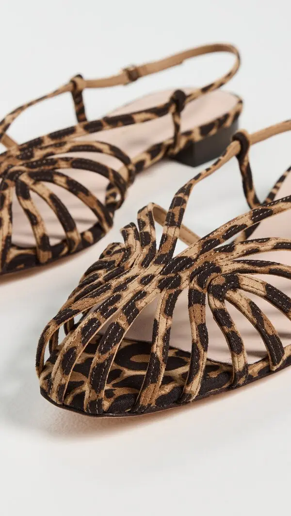 LOEFFLER RANDALL Devon Lattice Slingback Sandals - Leopard