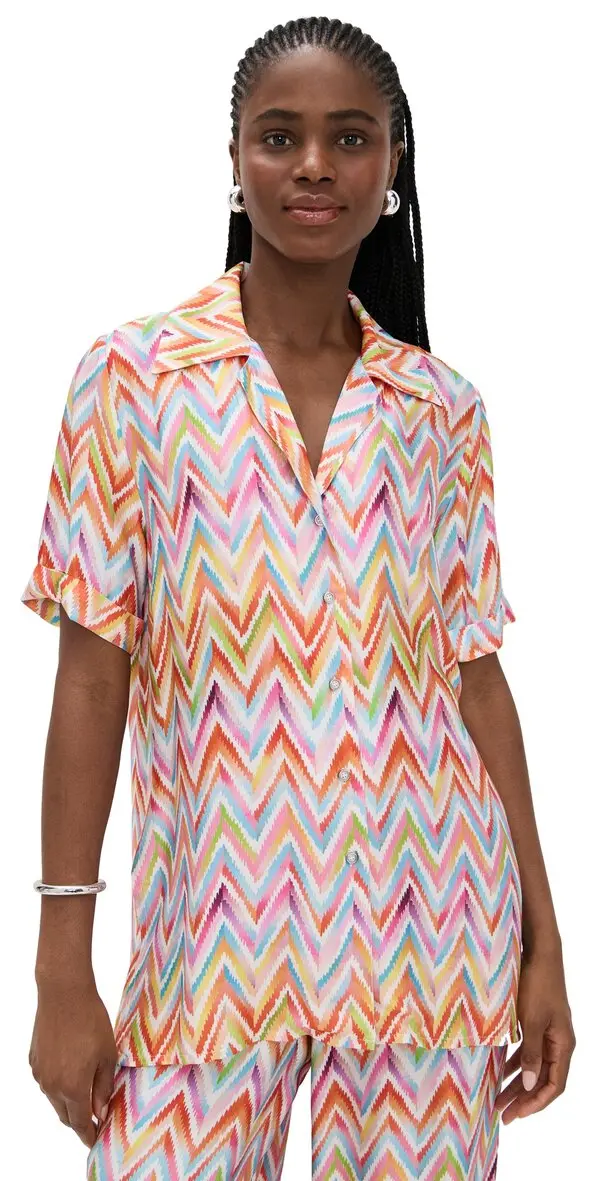 Missoni Short Cover Up - Multicolor Micro Chevron