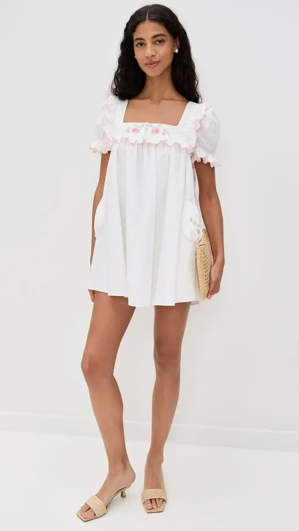 For Love Lemons Tea Time Babydoll Dress White Editorialist