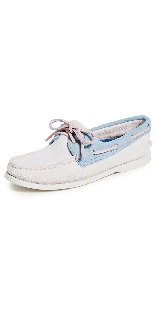 Sperry Authentic Original Boat Shoe - White/blue