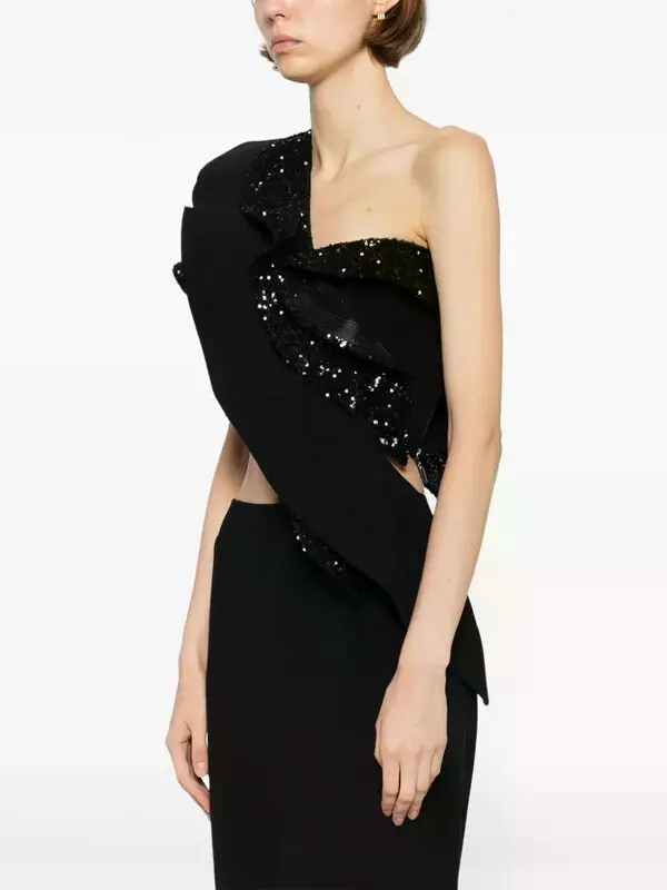 Maticevski Asymmetric Sequin Corset Top