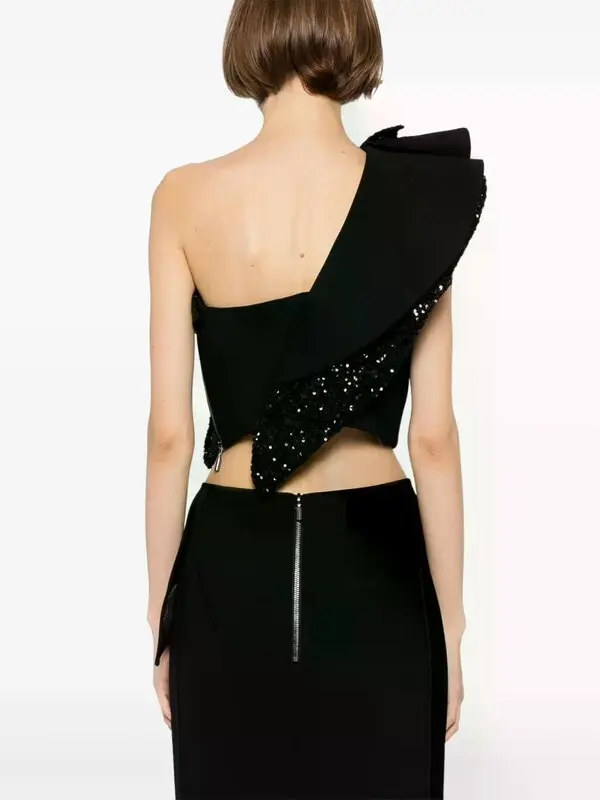 Maticevski Asymmetric Sequin Corset Top