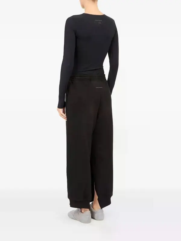 MAISON MARGIELA Wide-leg Cotton Jersey Sweatpants With Front Slits