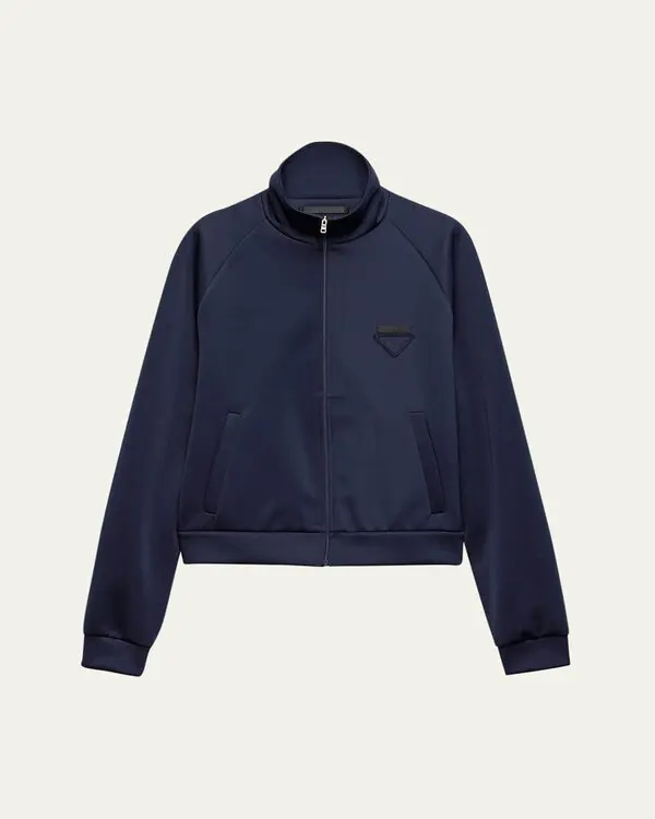 Prada Techno Jersey Full-zip Jacket - Blue