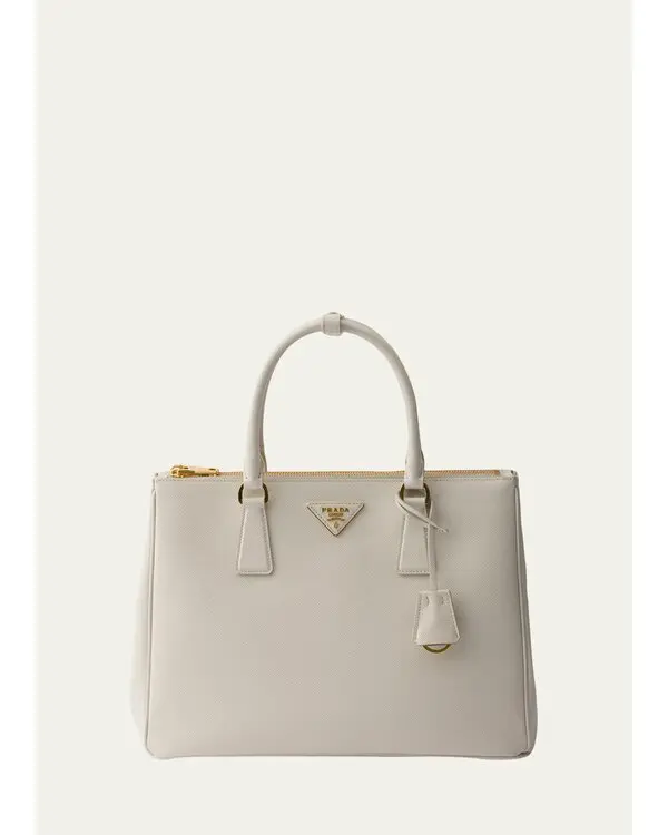 Prada Galleria Saffiano Leather Top-handle Bag - Talc