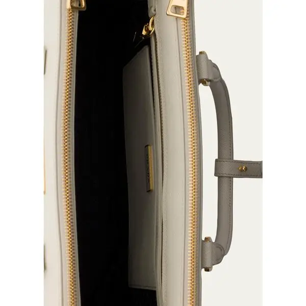 Prada Galleria Saffiano Leather Top-handle Bag - Talc