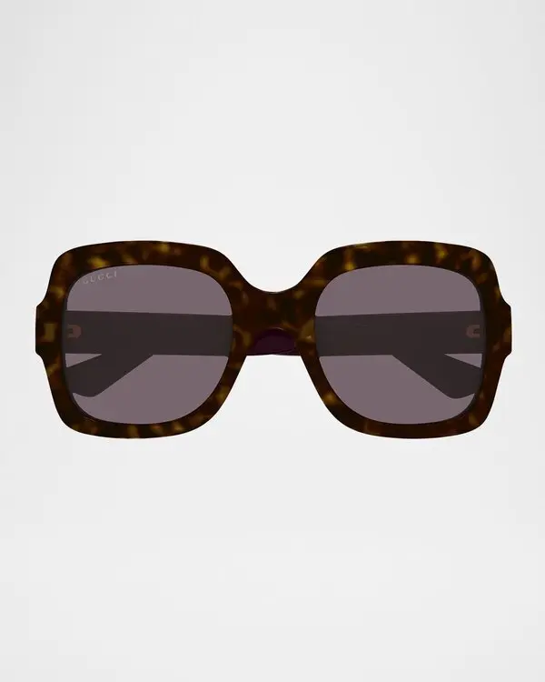 Gucci Square Sunglasses - Dark Havana Purple