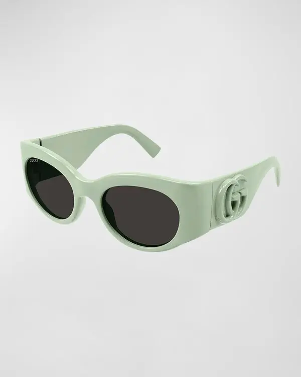 Gucci Gg Round Frame Sunglasses - Green