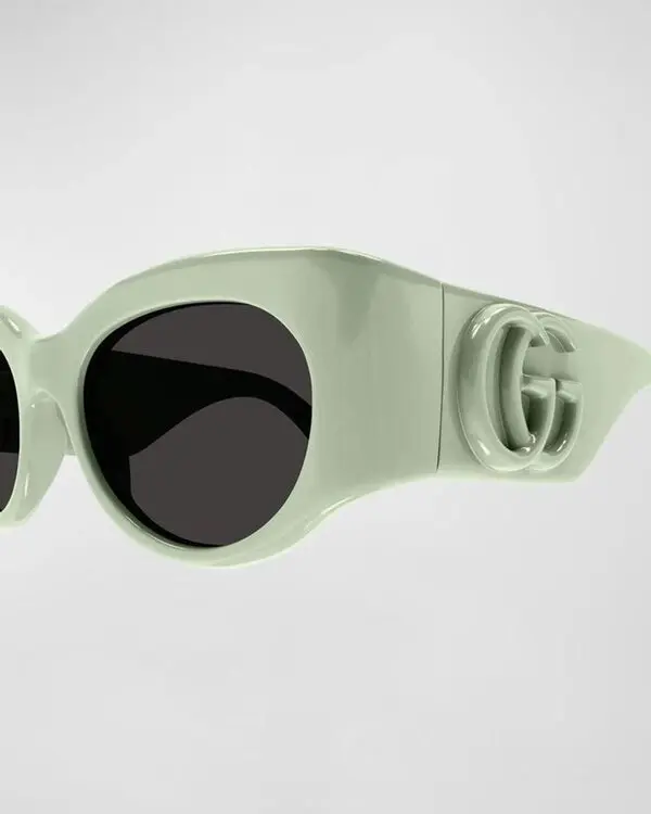 Gucci Gg Round Frame Sunglasses - Green
