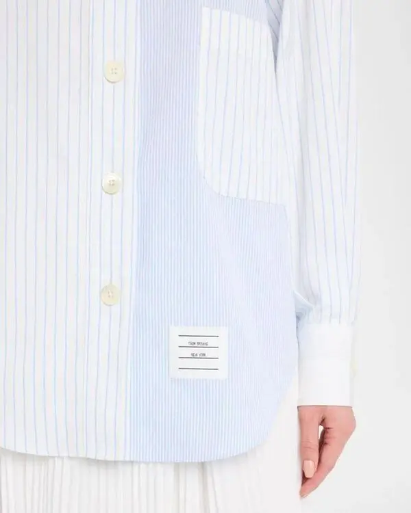 Thom Browne Micro Striped Poplin Oversized Shirt