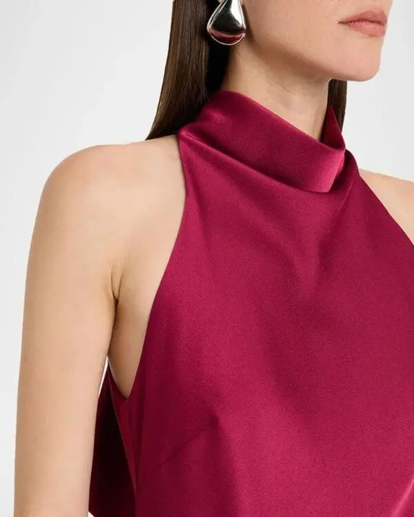 Aidan Mattox Cowl-neck Crepe Back Satin Gown - Meritage
