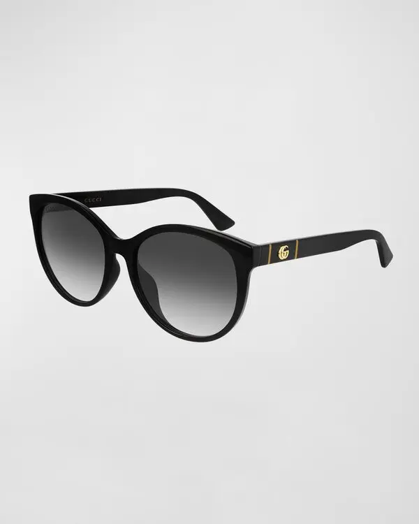 Gucci Cat-eye Gg Injected Sunglasses - Black