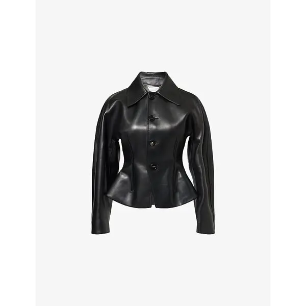 Bottega Veneta Cinch-waist Short Leather Jacket