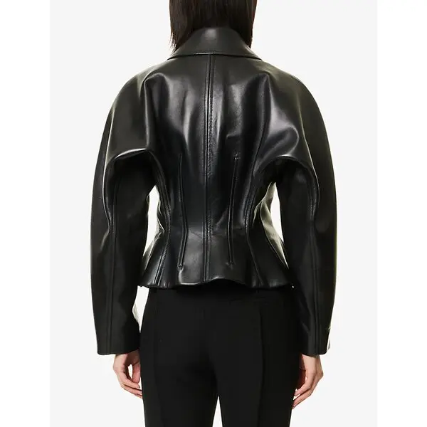 Bottega Veneta Cinch-waist Short Leather Jacket