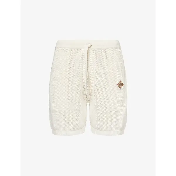 BELIER Crochet Drawstring Cotton-knit Shorts