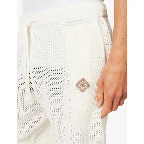 BELIER Crochet Drawstring Cotton-knit Shorts