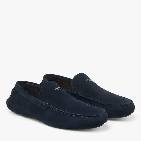 JIMMY CHOO Stanly Reverse Suede Driver - Blue