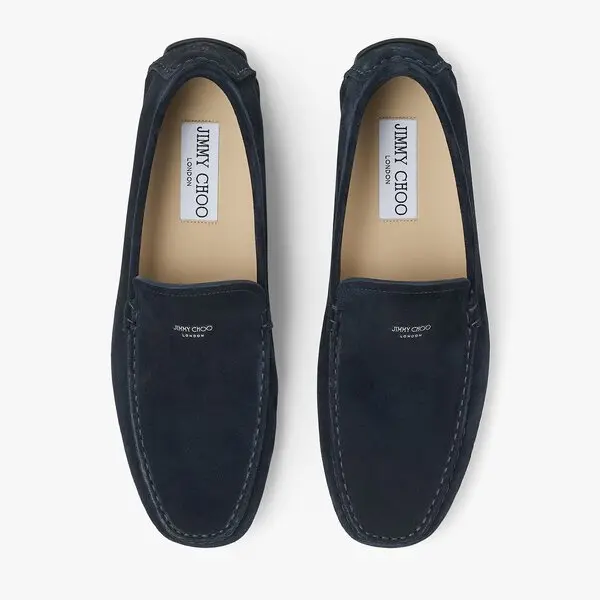 JIMMY CHOO Stanly Reverse Suede Driver - Blue