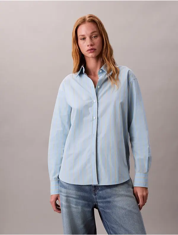 Calvin Klein Cotton Stripe Relaxed Button-down Shirt