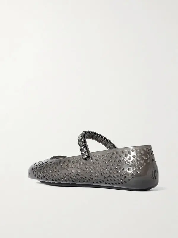 JIMMY CHOO Jelly Crystal-embellished Ballet Flats