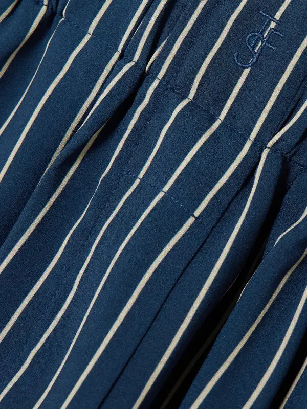 THE FRANKIE SHOP Lui Striped Crepe Shorts - Blue
