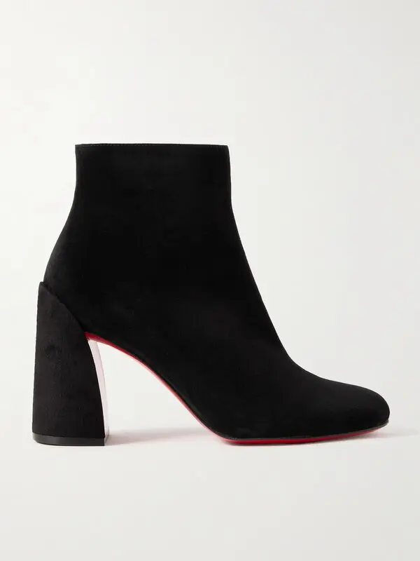 CHRISTIAN LOUBOUTIN Turela 85 Suede Ankle Boots - Black