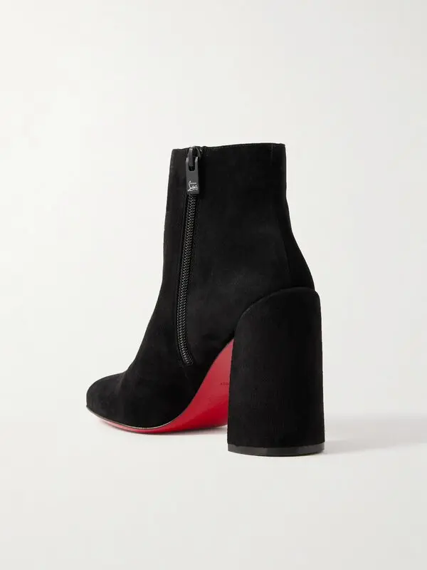 CHRISTIAN LOUBOUTIN Turela 85 Suede Ankle Boots - Black