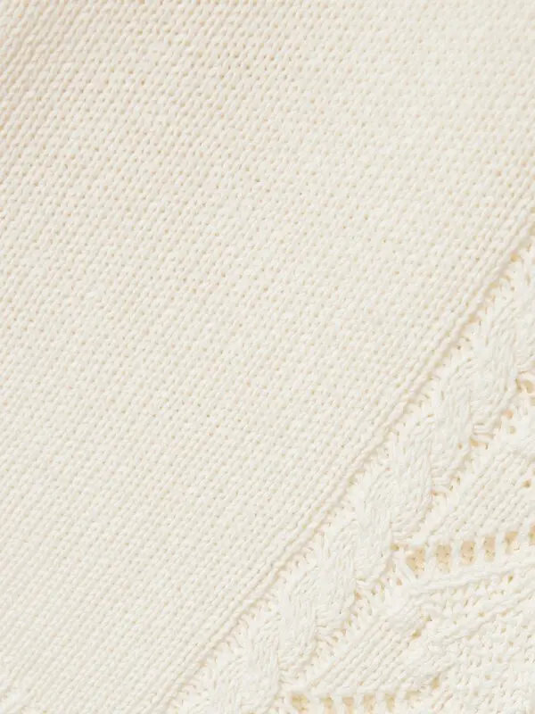 Loulou De Saison Andel Cable And Pointelle-knit Cotton Shorts - Neutrals