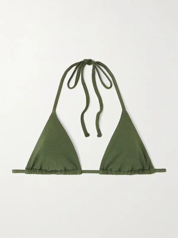 Matteau String Recycled Triangle Bikini Top - Green
