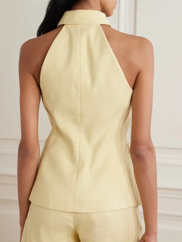 Veronica Beard Orlinda Linen-blend Twill Vest