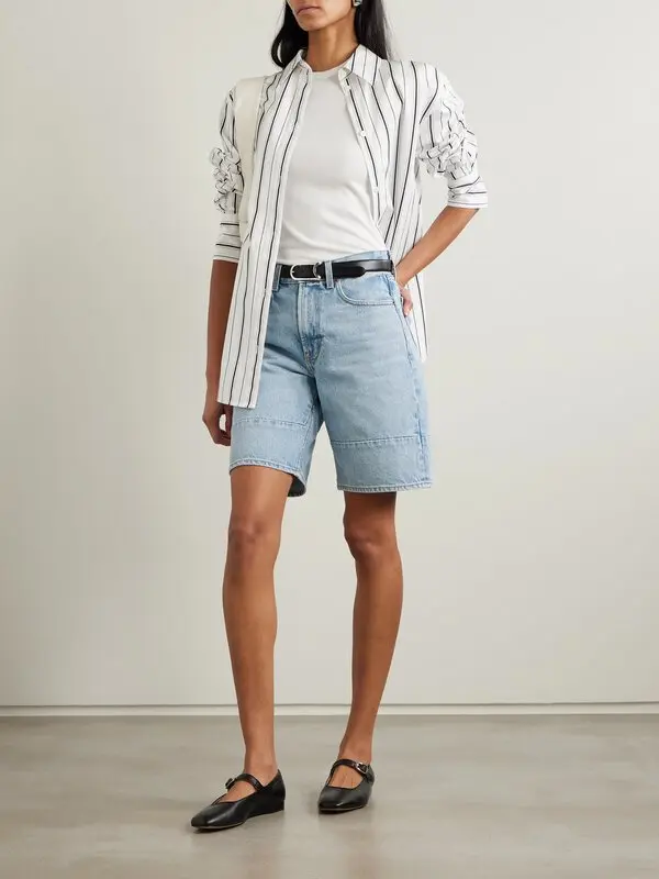B Sides Marcel Wide-leg Denim Shorts