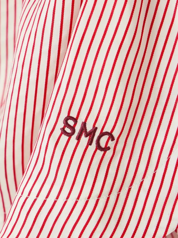 Stella McCartney Embroidered Striped Organic Silk Shorts