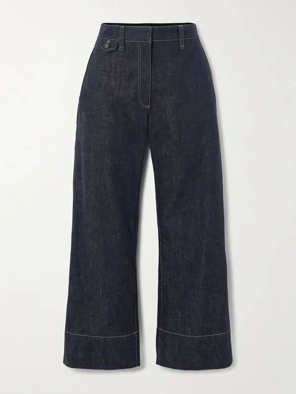 Brunello Cucinelli Cropped Wide-leg Jeans - Blue